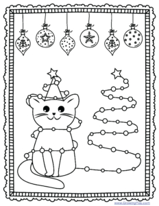 Christmas Cat Coloring Pages PDF - FREE Download - Growing Play