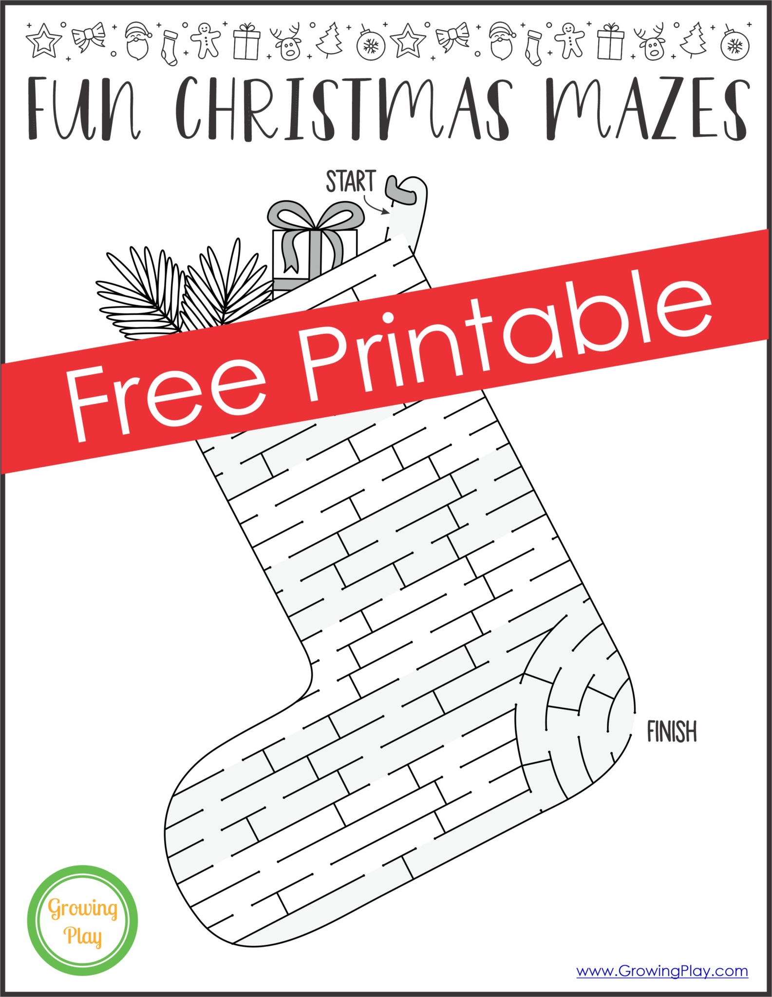Christmas Maze Printable - Growing Play
