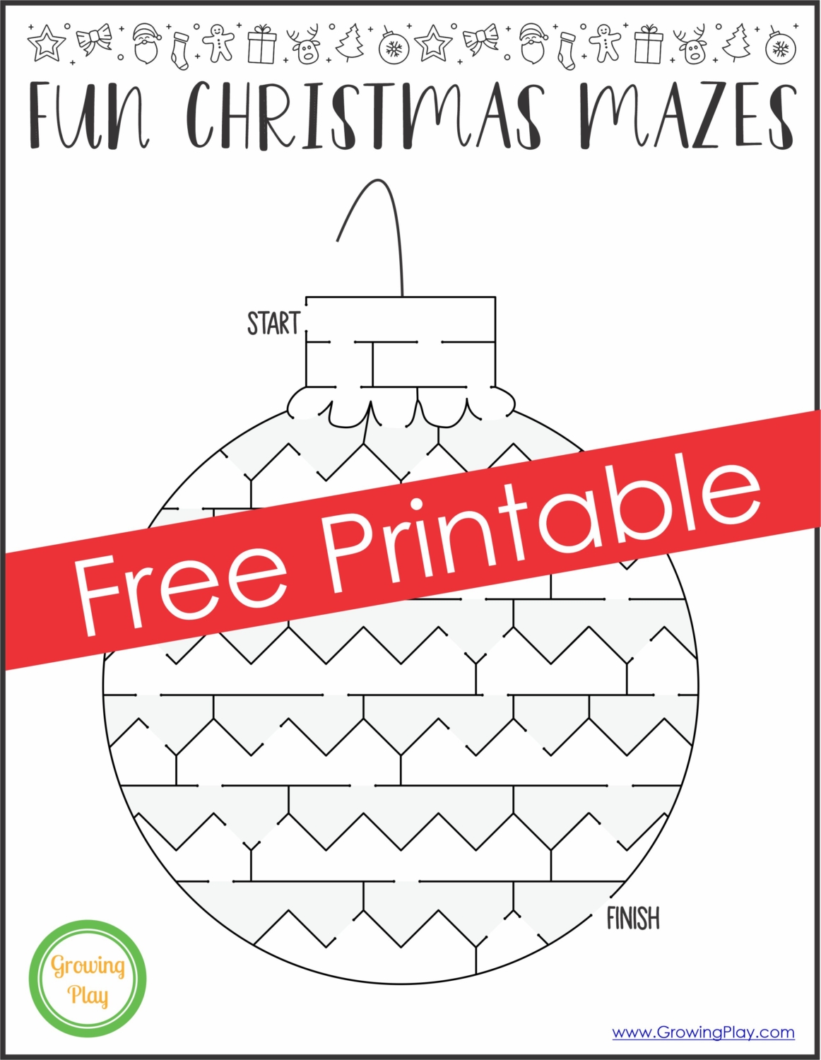 Christmas Maze Printable - Growing Play
