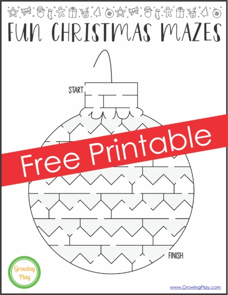 Christmas Maze Printable - Growing Play