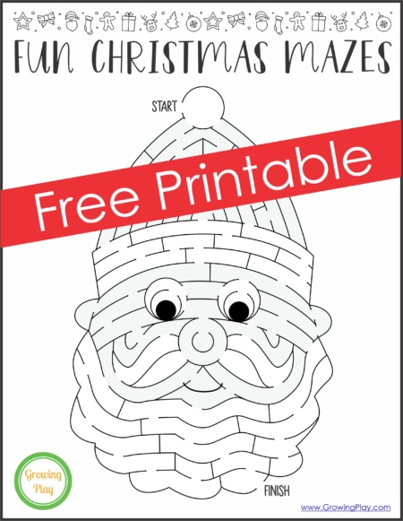 Christmas Maze Printable - Growing Play