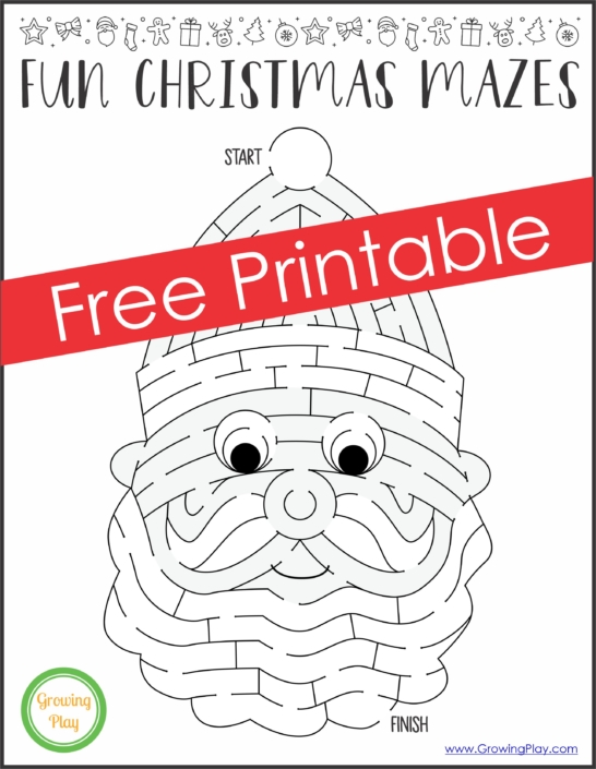 Christmas Maze Printable - Growing Play