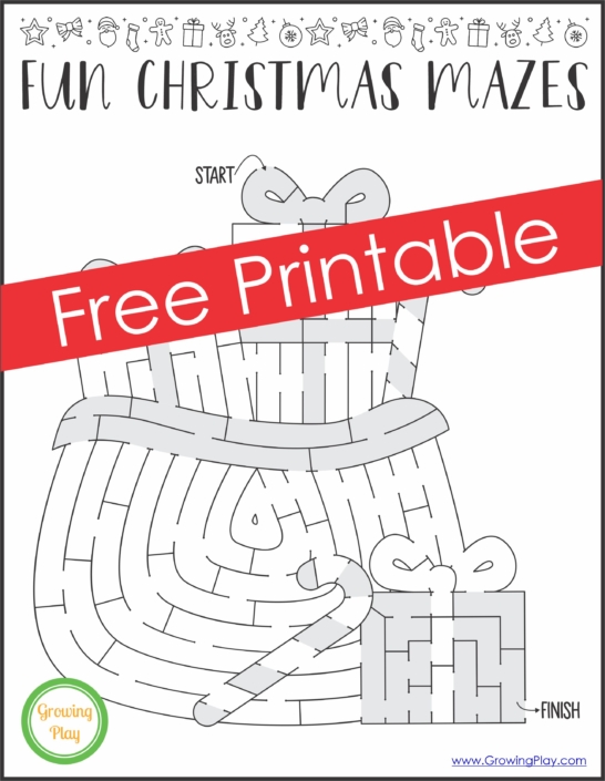 Christmas Maze Printable - Growing Play