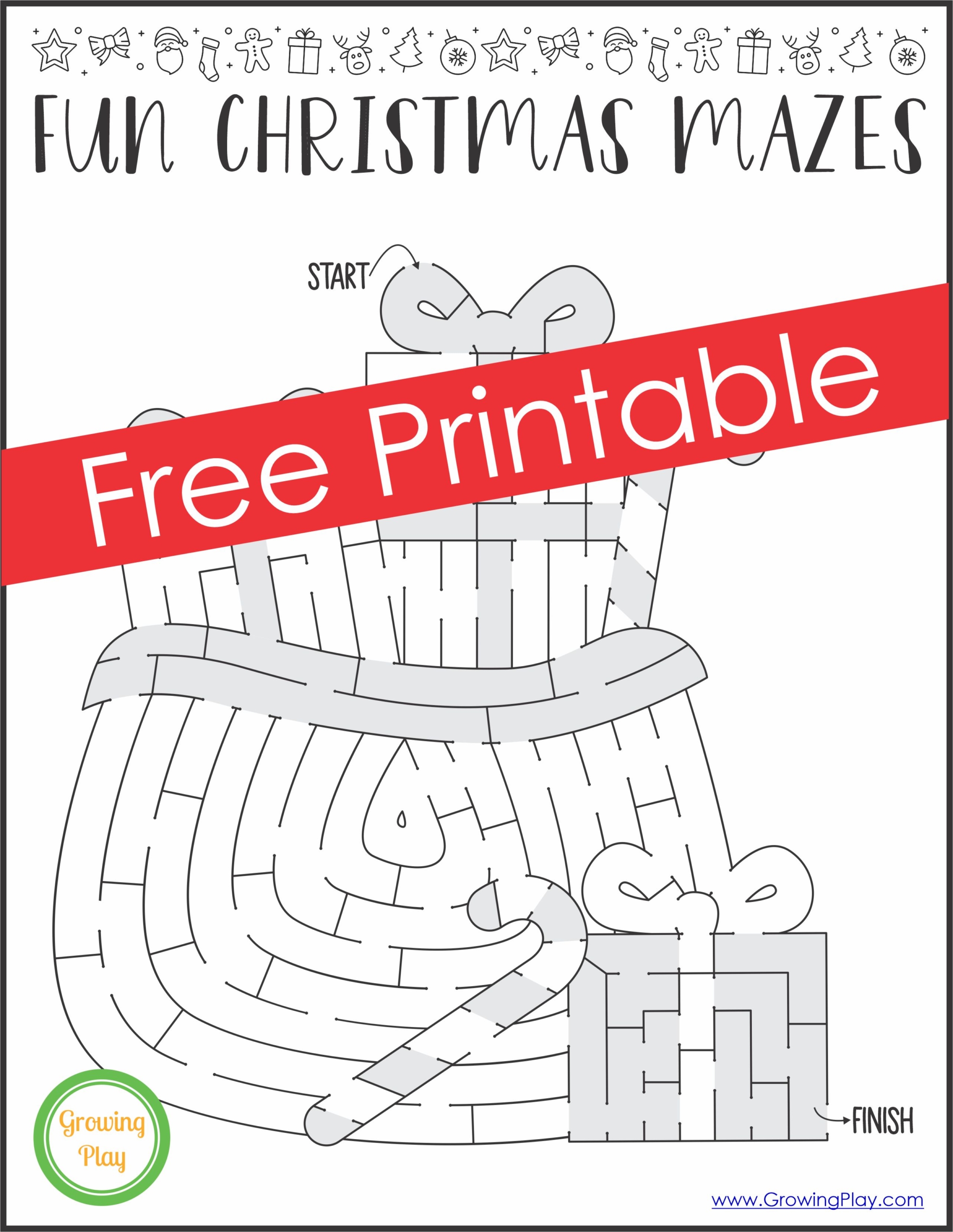 Christmas Maze Printable - Growing Play