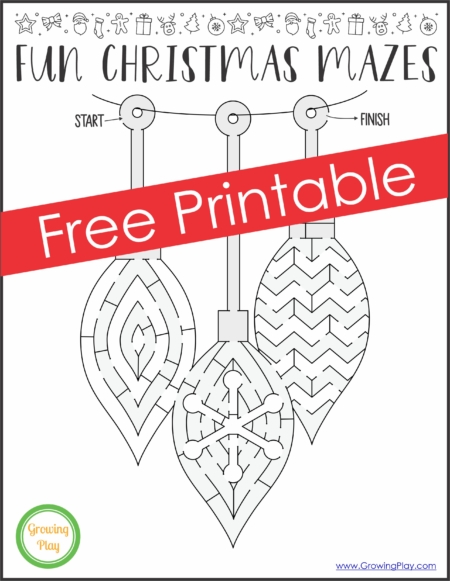Christmas Maze Printable - Growing Play