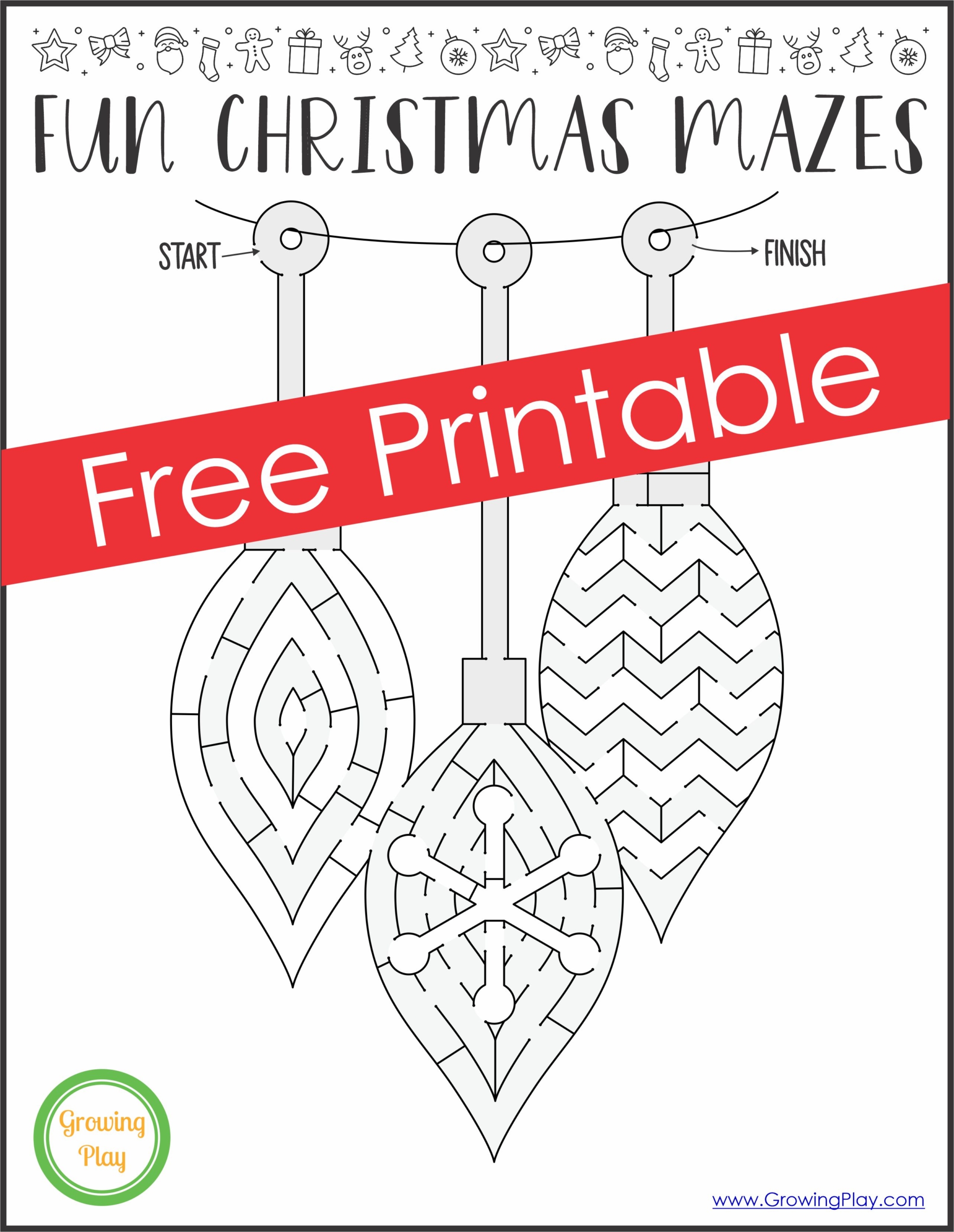 Christmas Maze Printable - Growing Play