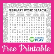 February Word Search Printable - Growing Play