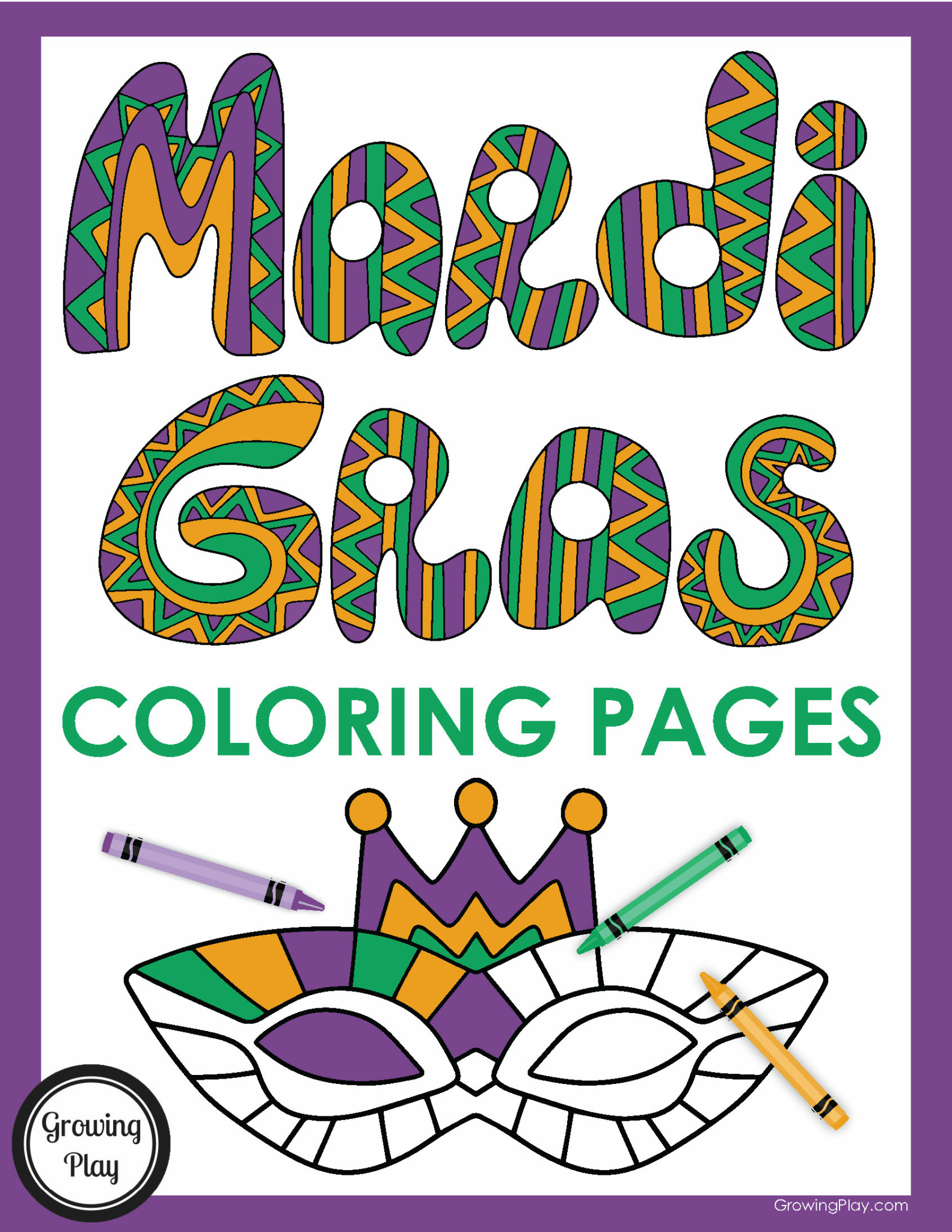Mardi Gras Coloring Pages - Free Printable - Growing Play