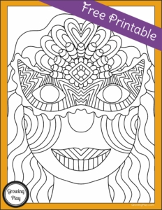 Mardi Gras Coloring Pages - Free Printable - Growing Play
