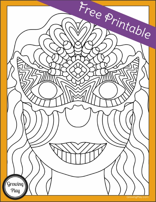 Mardi Gras Coloring Pages - Free Printable - Growing Play
