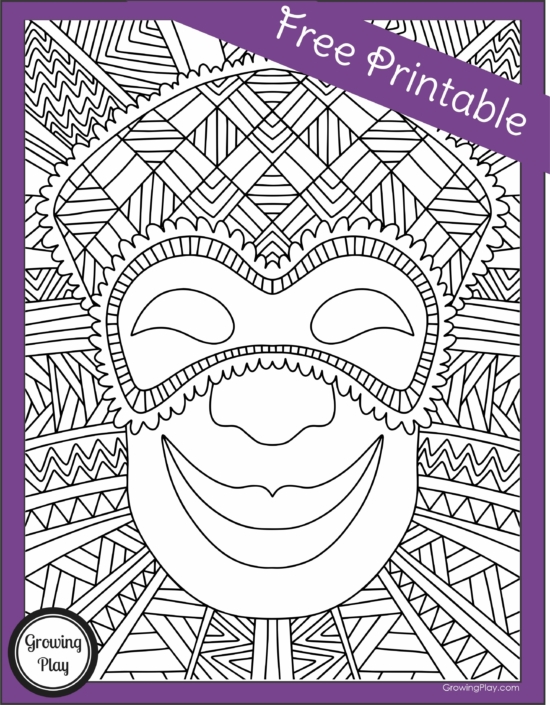 Mardi Gras Coloring Pages - Free Printable - Growing Play