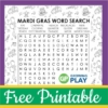 Mardi Gras Word Search Free Printable - Growing Play