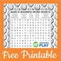March Madness Word Search Printable - FREE - Growing Play