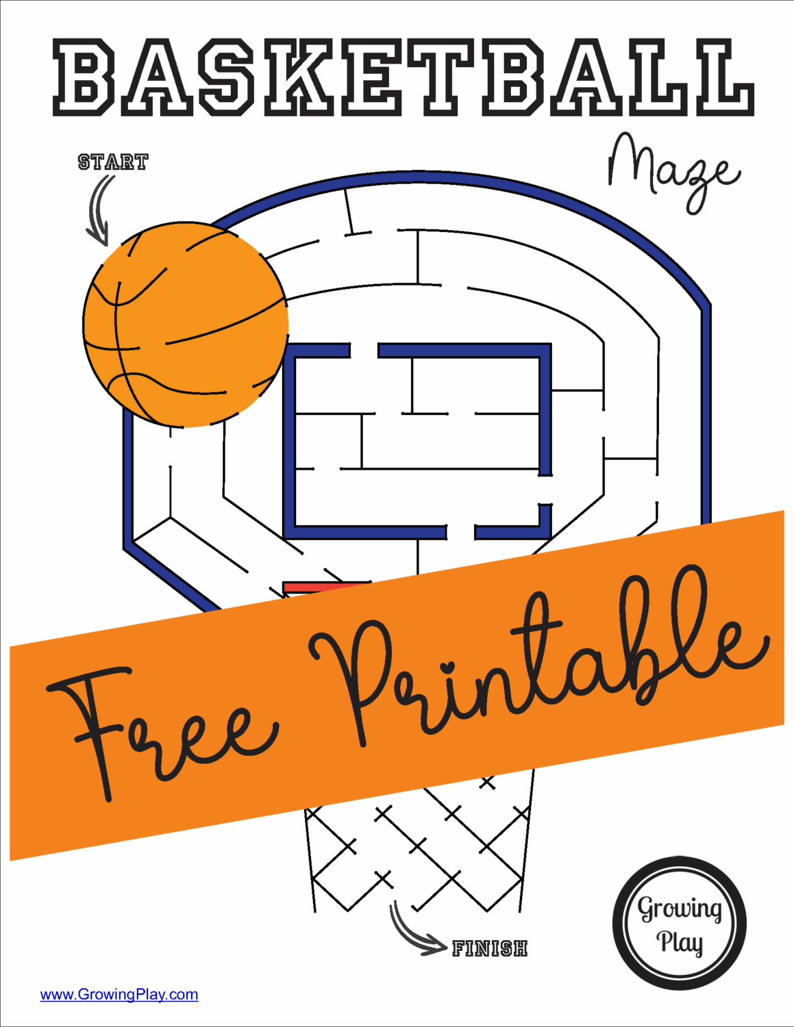 Basketball Mazes - Free Printables - Growing Play