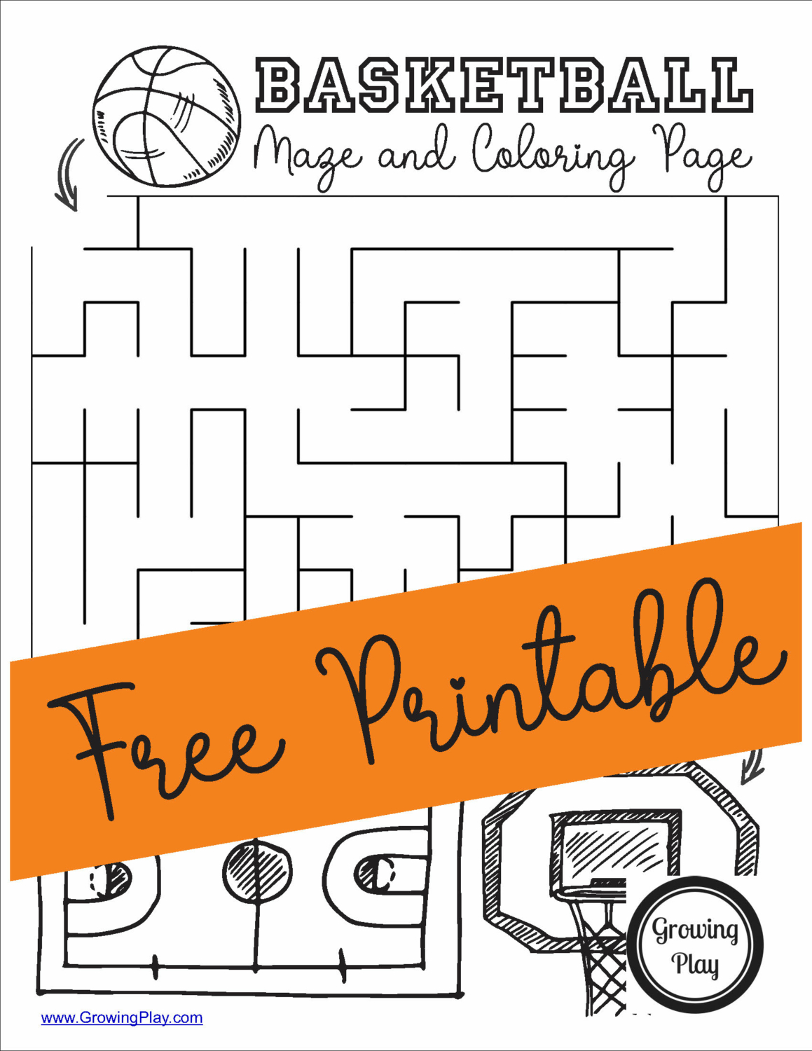 Basketball Mazes - Free Printables - Growing Play