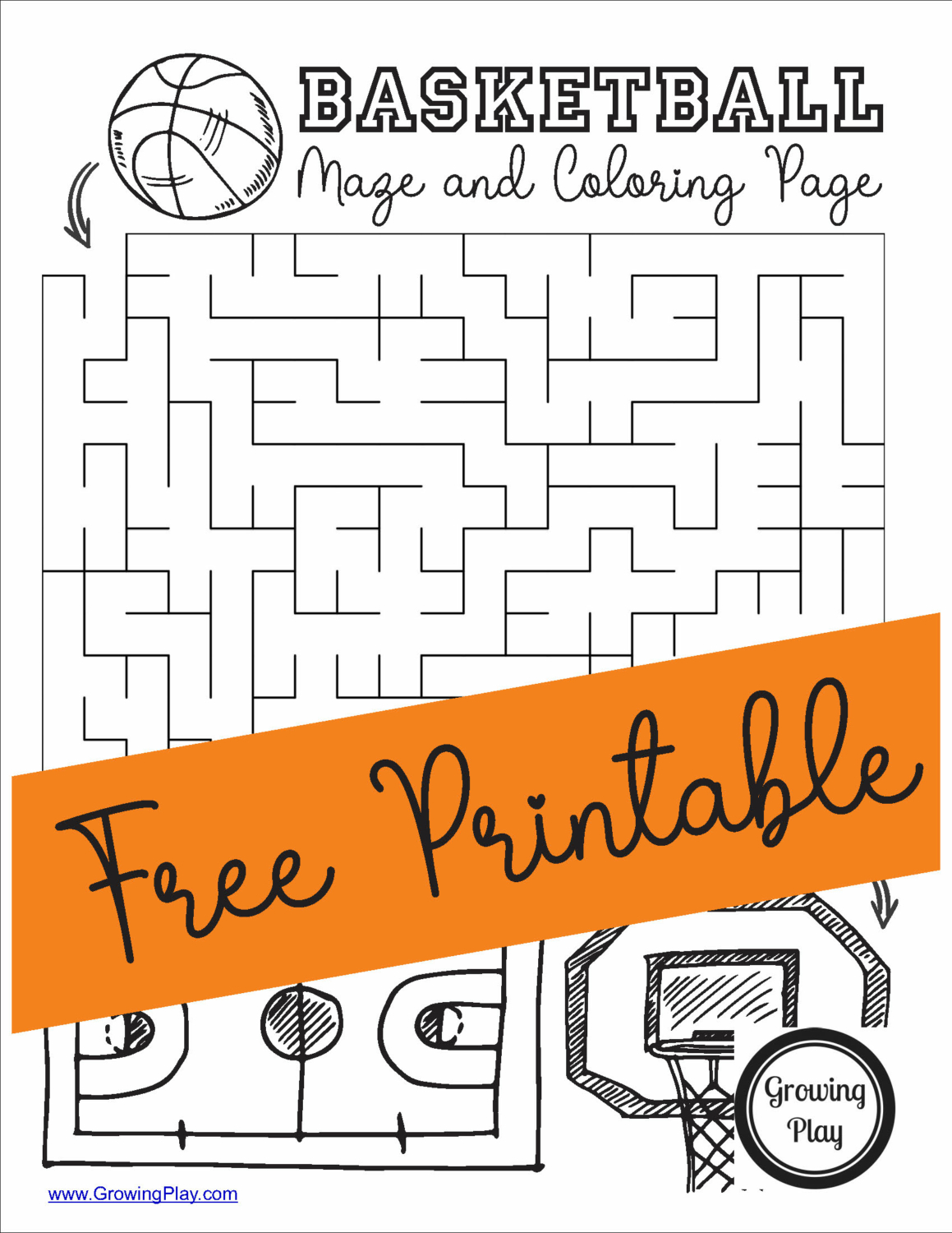 Basketball Mazes - Free Printables - Growing Play