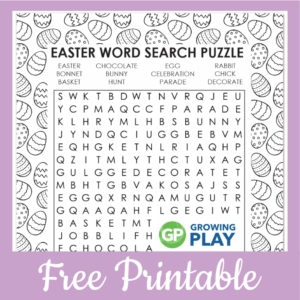 Easter Word Search Printable - FREE - Growing Play