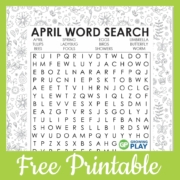 Free Printable April Word Search - Growing Play
