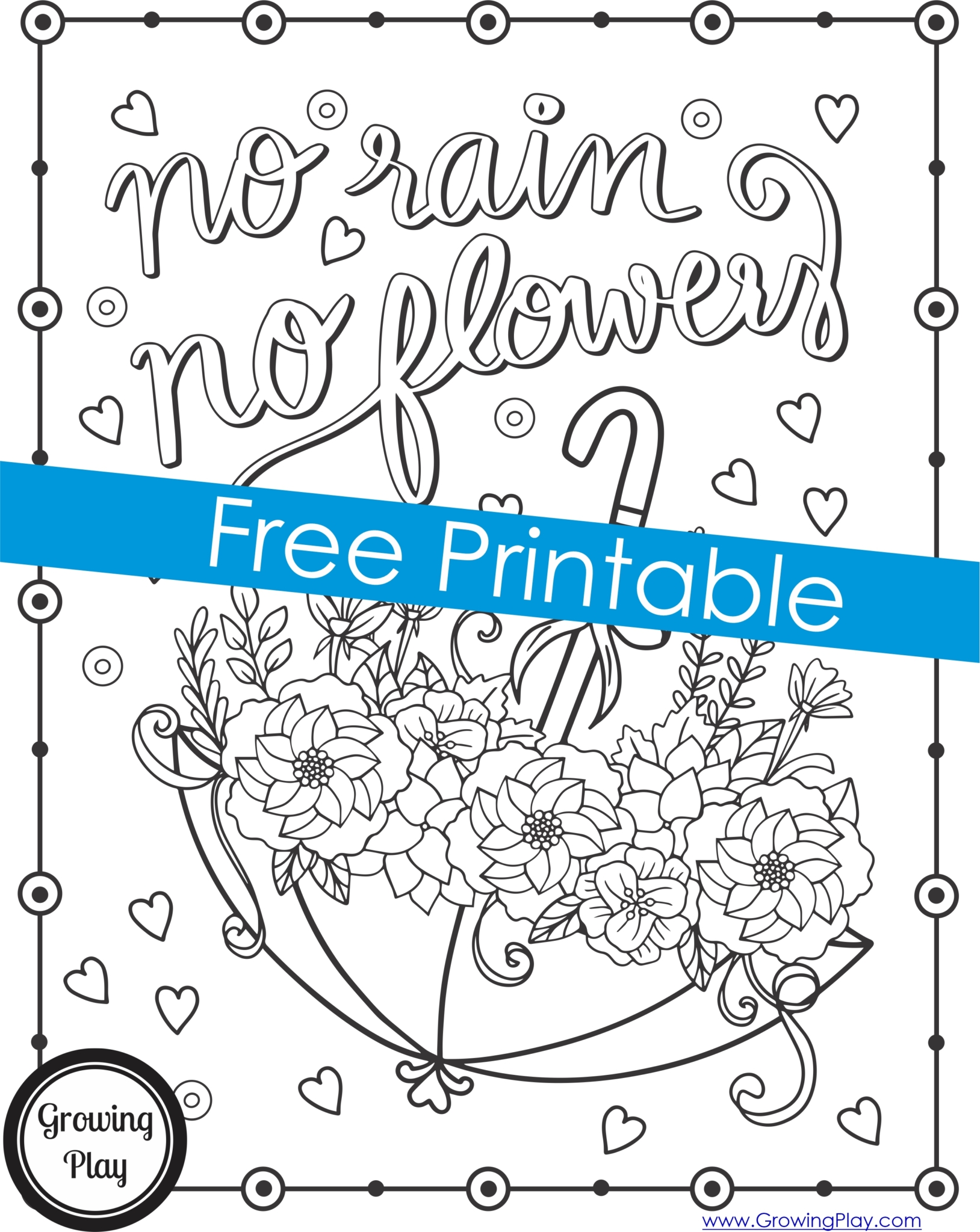 April Showers Coloring Pages - FREE - Growing Play