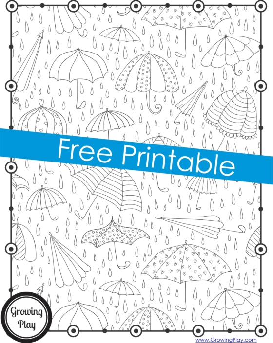April Showers Coloring Pages - FREE - Growing Play