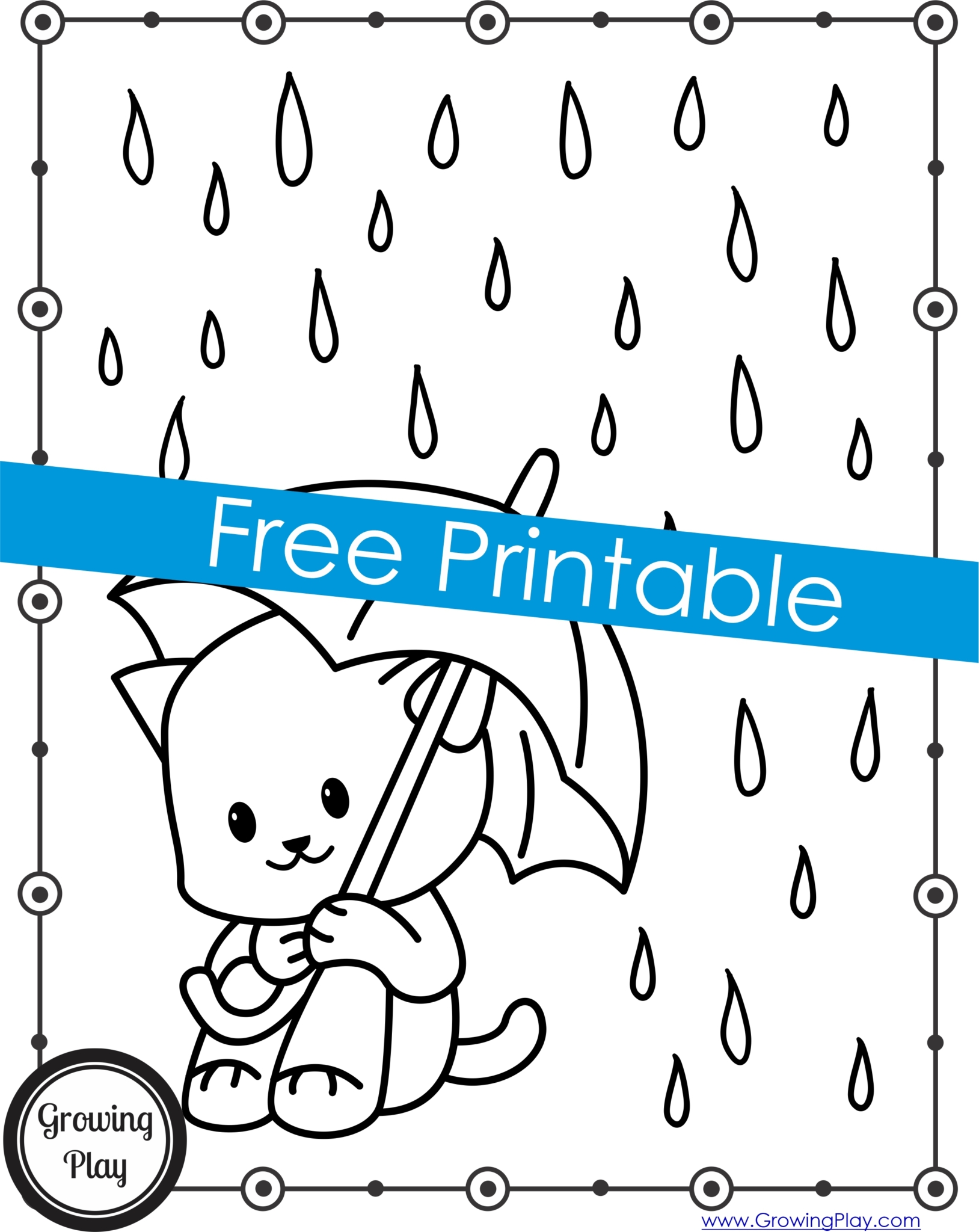April Showers Coloring Pages - FREE - Growing Play
