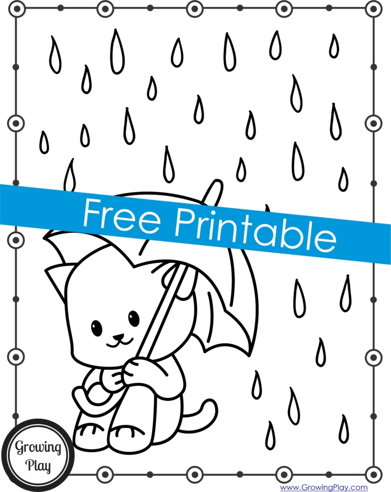April Showers Coloring Pages - FREE - Growing Play