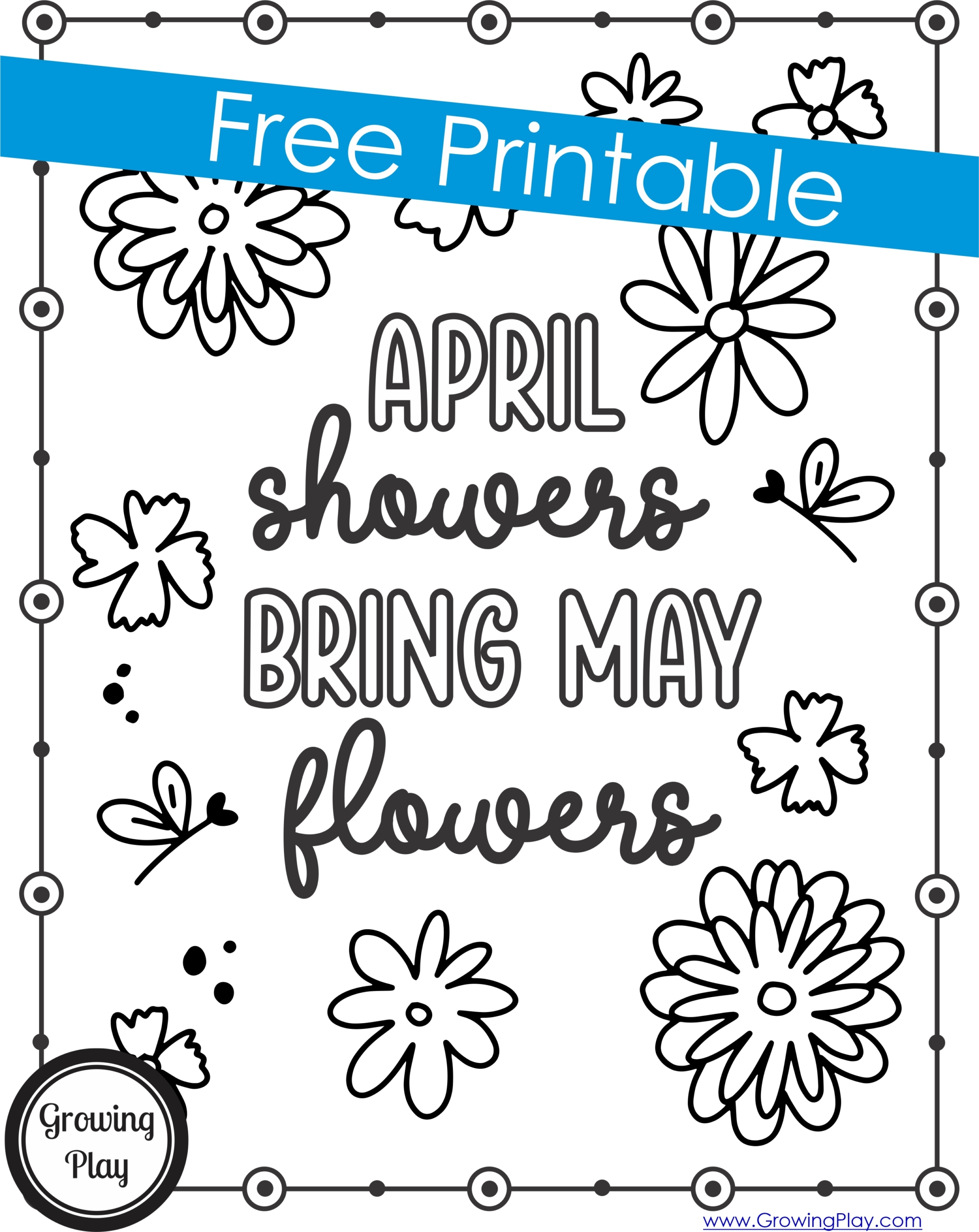 April Showers Coloring Pages - FREE - Growing Play