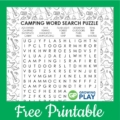 Camping Word Search Printable - Growing Play