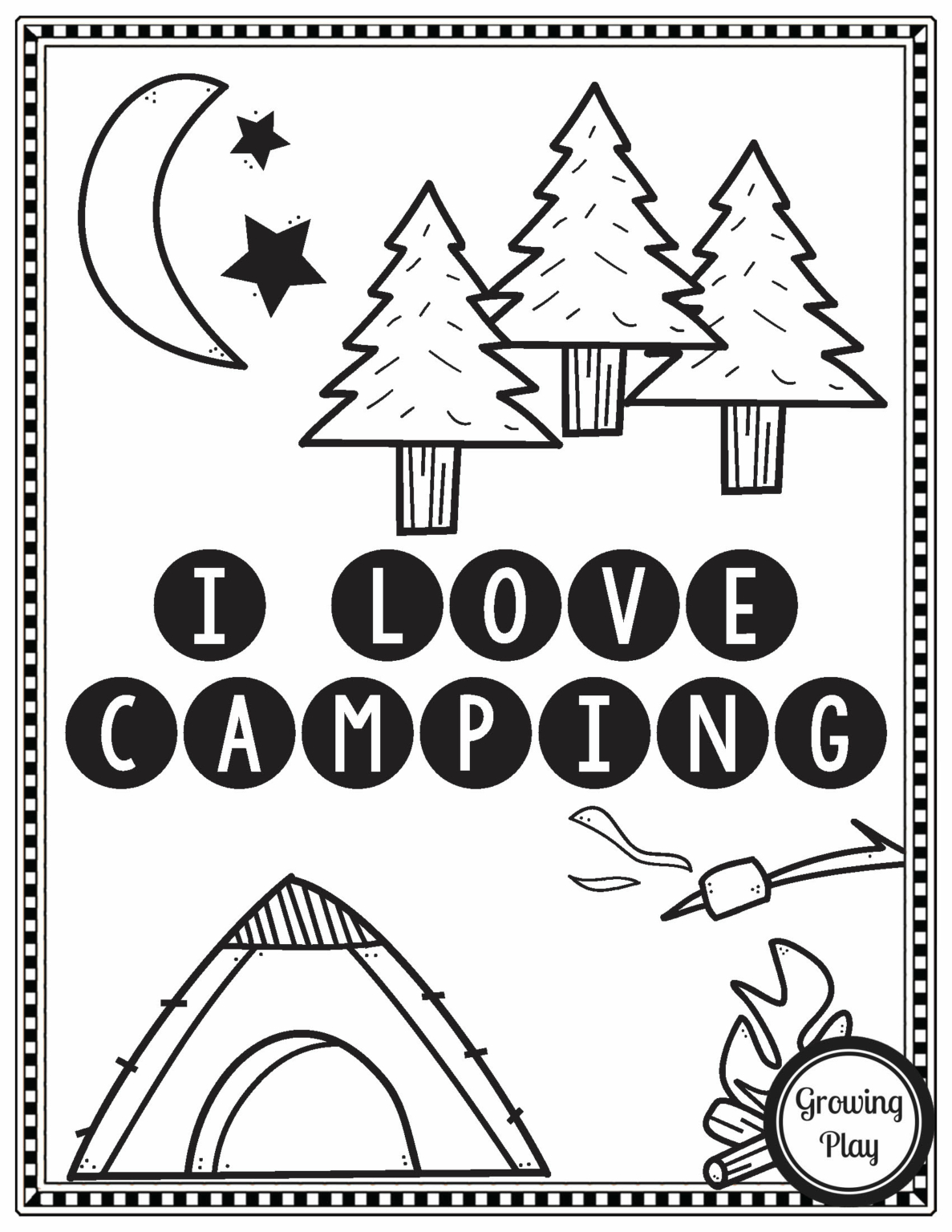 Free Camping Coloring Pages - Growing Play
