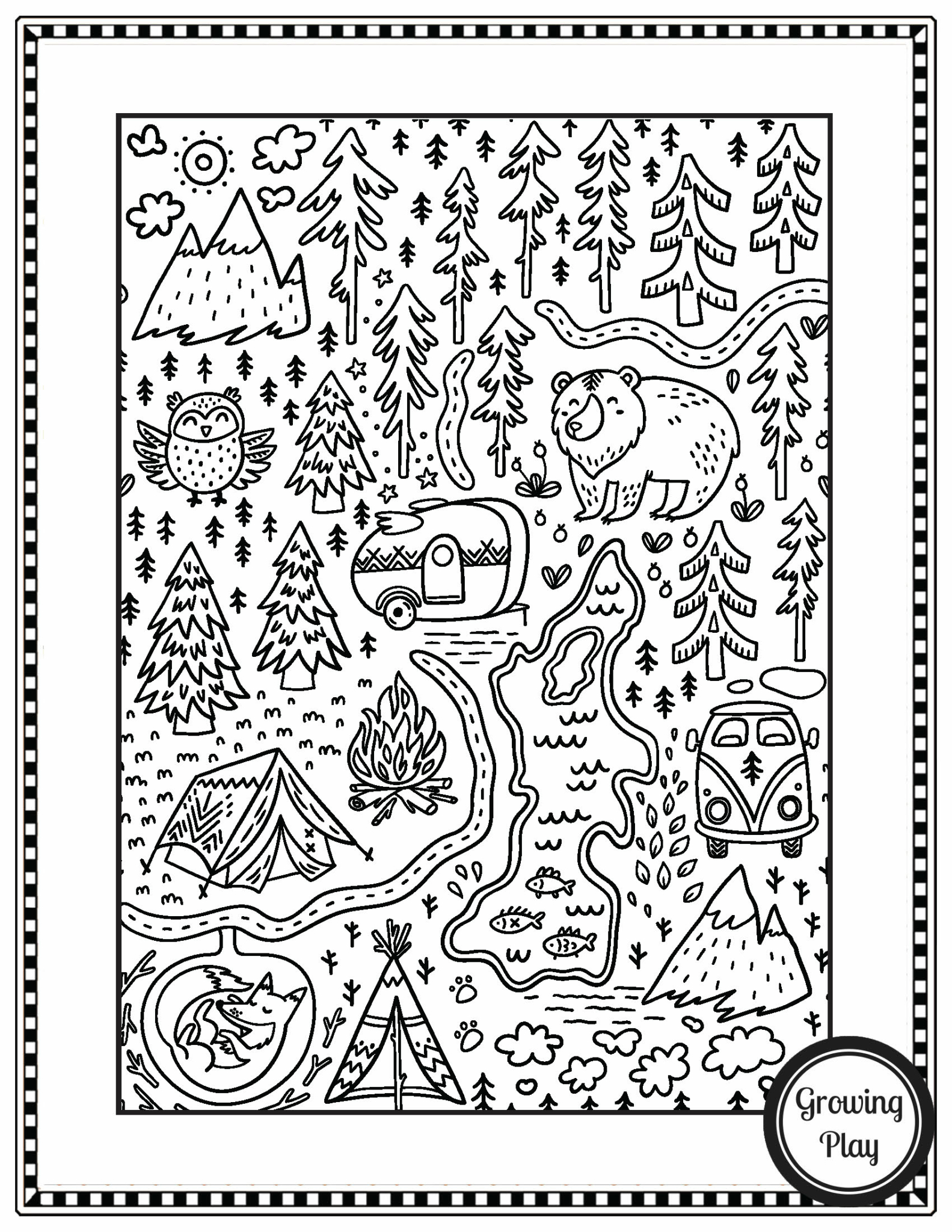 Free Camping Coloring Pages - Growing Play