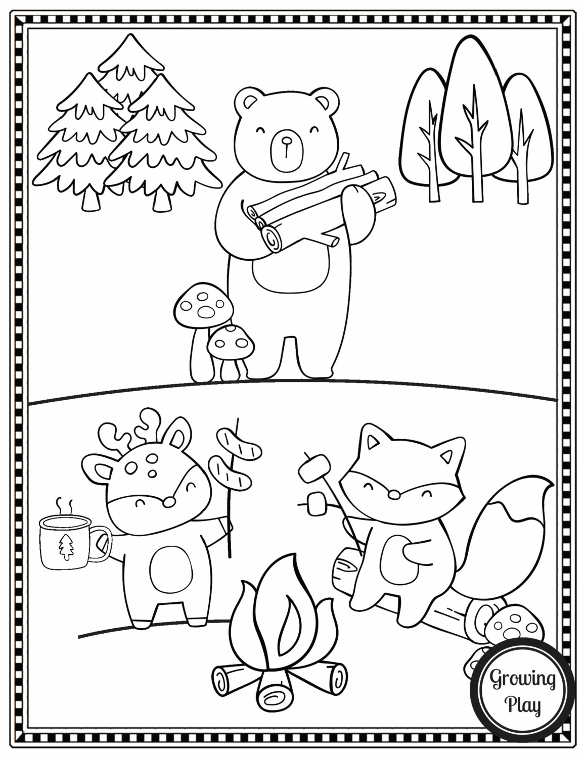 Free Camping Coloring Pages - Growing Play