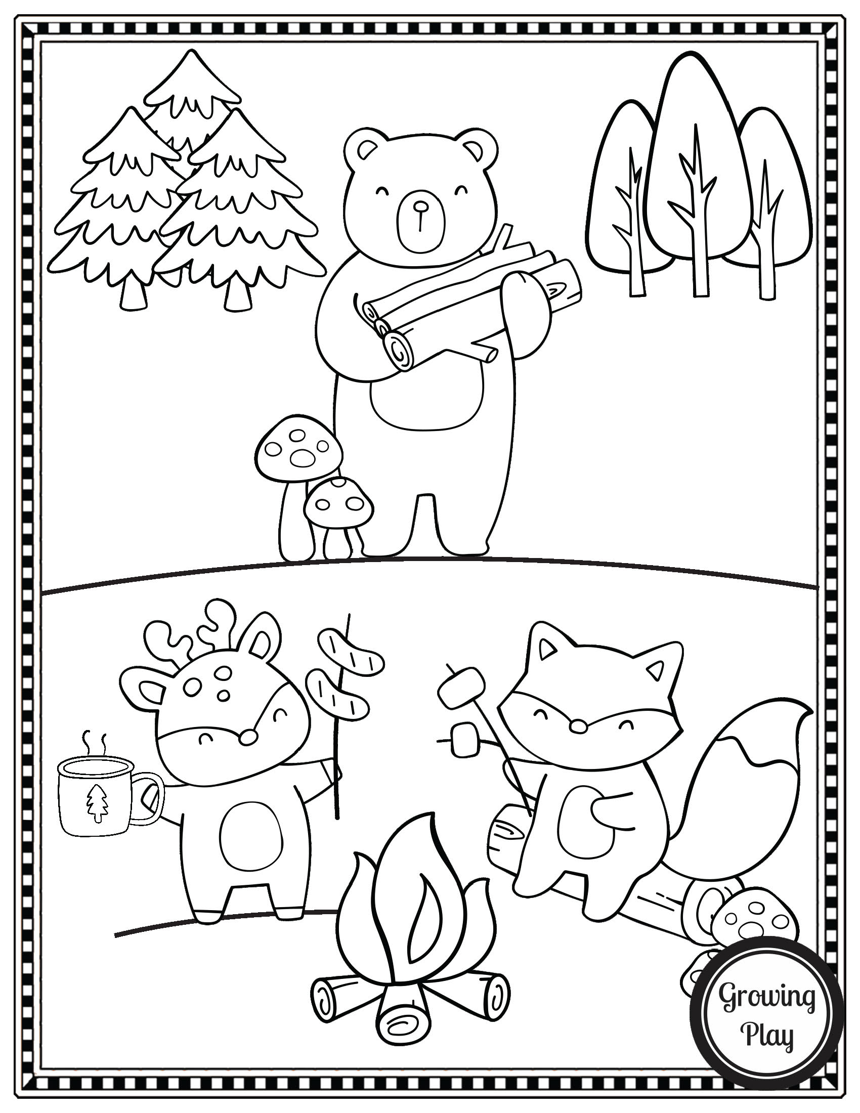 Free Camping Coloring Pages - Growing Play
