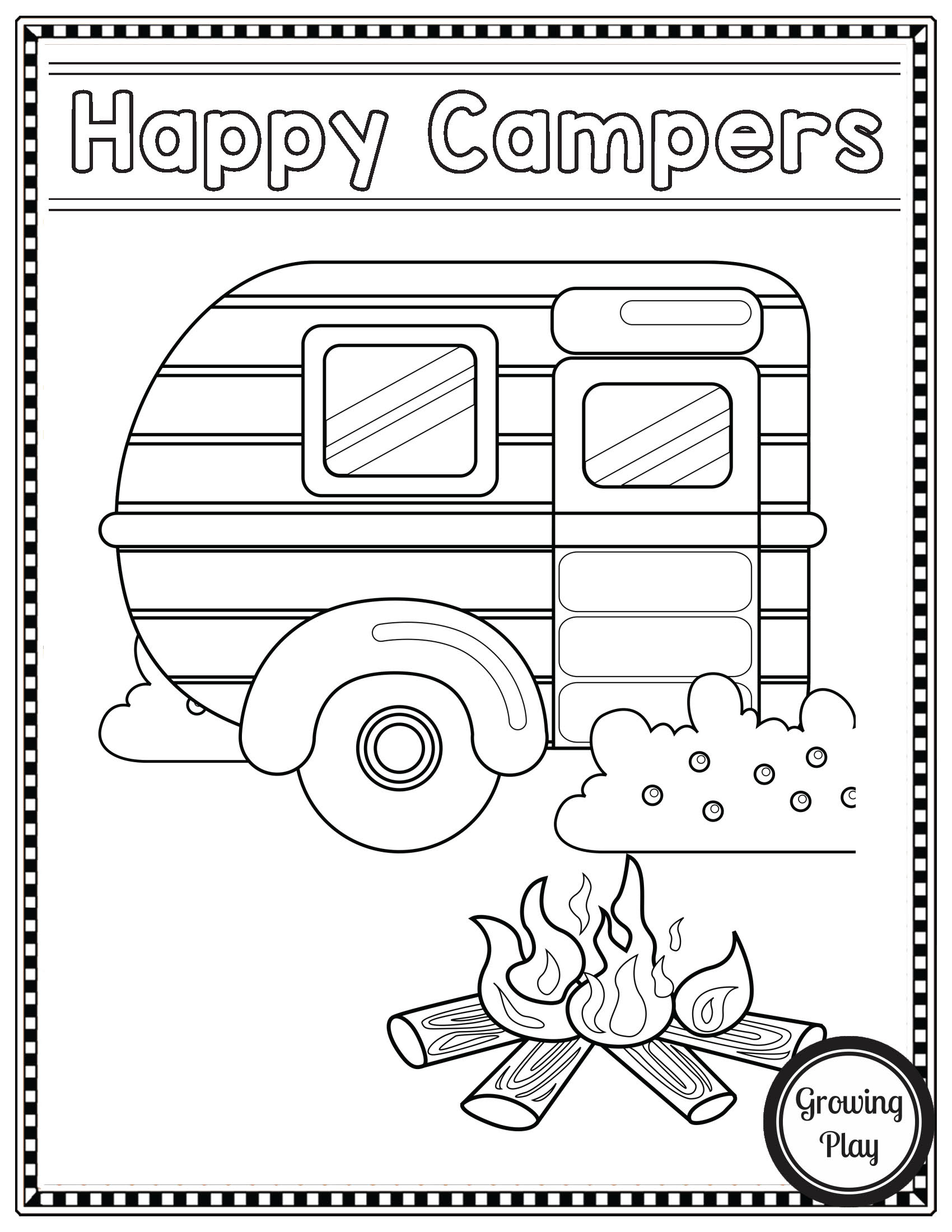 Free Camping Coloring Pages - Growing Play
