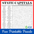 State Capitals Word Search: FREE Printable - Growing Play