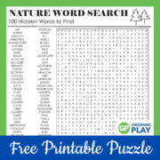 Nature Word Search: A Fun Activity for Nature Lovers - Growing Play