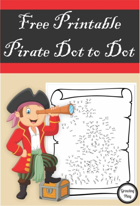 Pirate Dot to Dot Free Printable - Growing Play