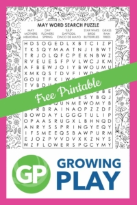 May Word Search Printable Free - Growing Play