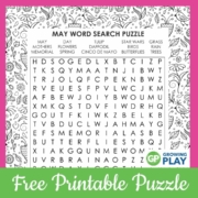 May Word Search Printable Free - Growing Play