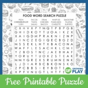 Food Word Search Printable - FREE - Growing Play