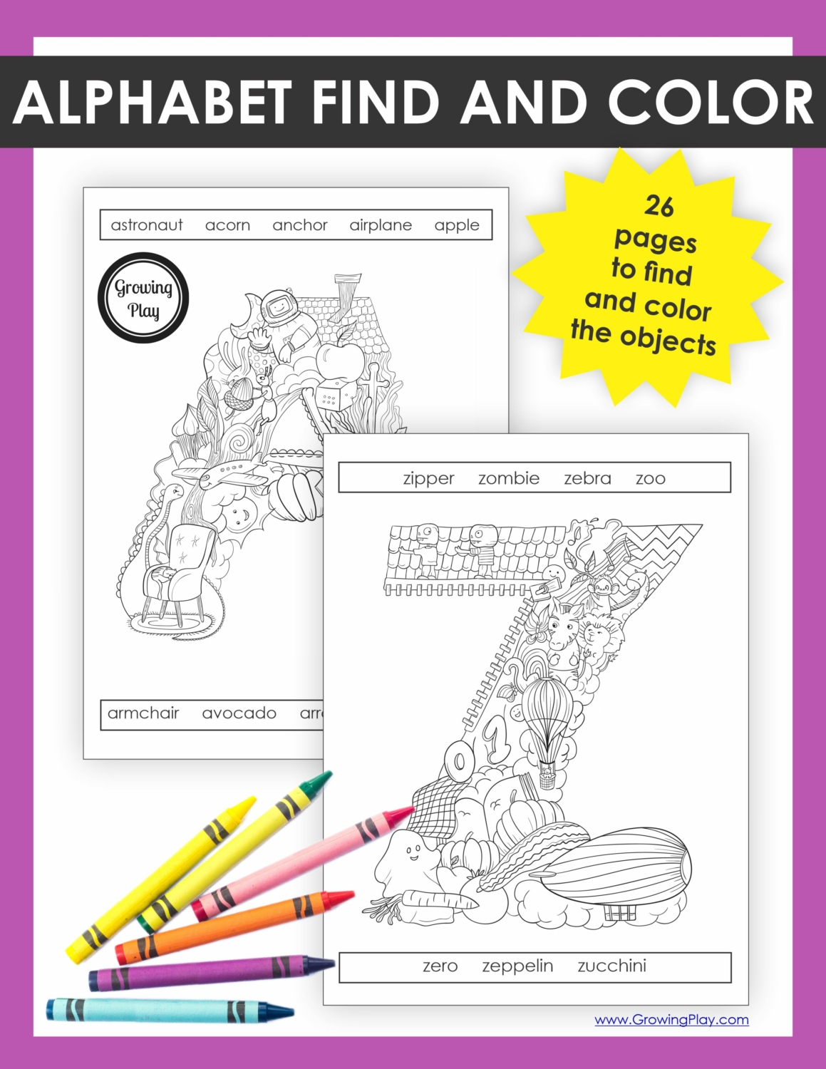 Alphabet Find and Color - Growing Play