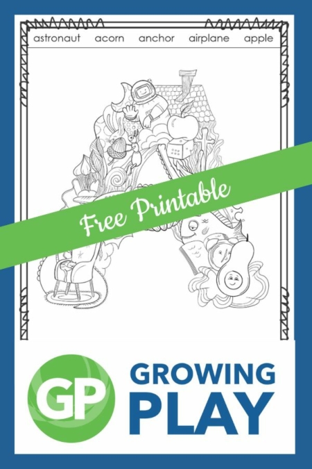 The Letter A Coloring Page - Free Printable - Growing Play