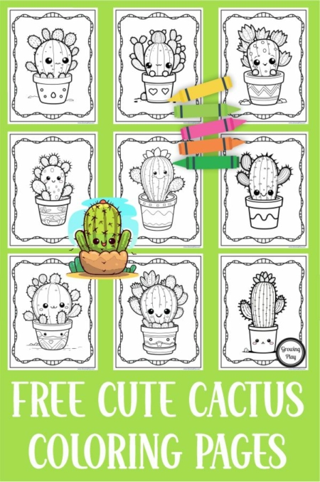 Cute Cactus Coloring Pages - FREE PDF - Growing Play