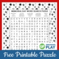 Free Printable Memorial Day Word Search - Growing Play