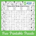 Human Body Word Search Printable - FREE - Growing Play