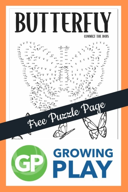 Butterfly Dot to Dot FREE PDF Printable - Growing Play