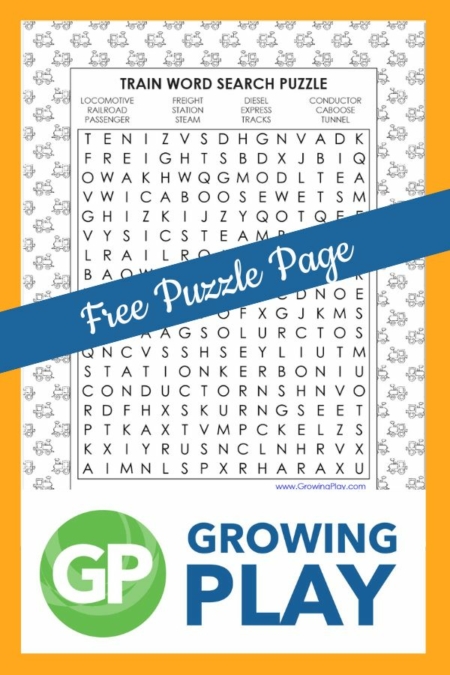 Train Word Search Free Printable - Growing Play