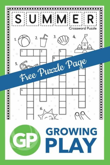 Summer Crossword Puzzle Free Printable - Growing Play