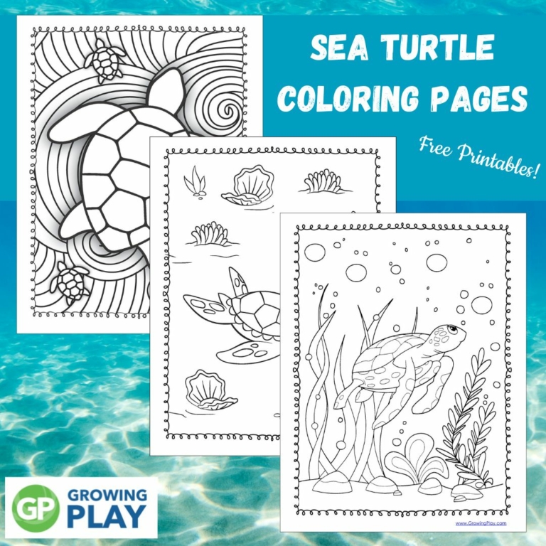 Sea Turtle Coloring Pages - Free Printables - Growing Play