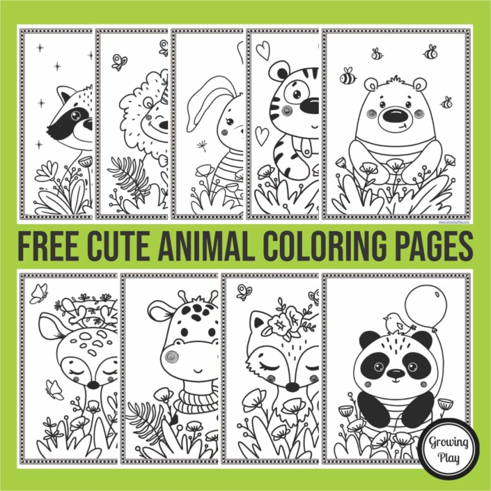 Cute Animal Coloring Pages - Free Printables - Growing Play