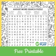 August Word Search Free Printable - Growing Play